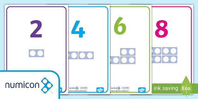 Counting in Twos with Numicon Shapes Display Posters